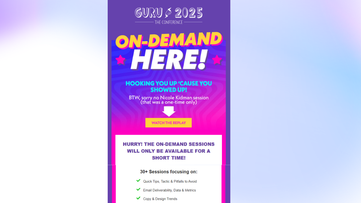 Creating a winning event email campaign - before, during, after